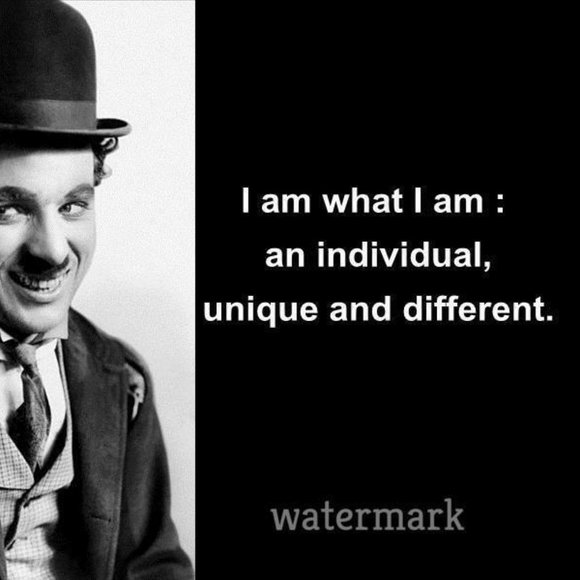Wall Decor | Charlie Chaplin I Am What I Am An Individual Unique Quote ...